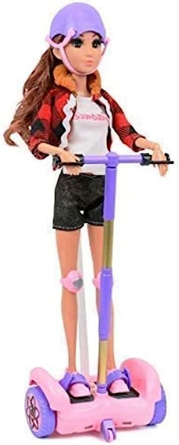 Click N' Play Scooter Set for 12" Dolls, Remote Control Pink Hoverboard ...