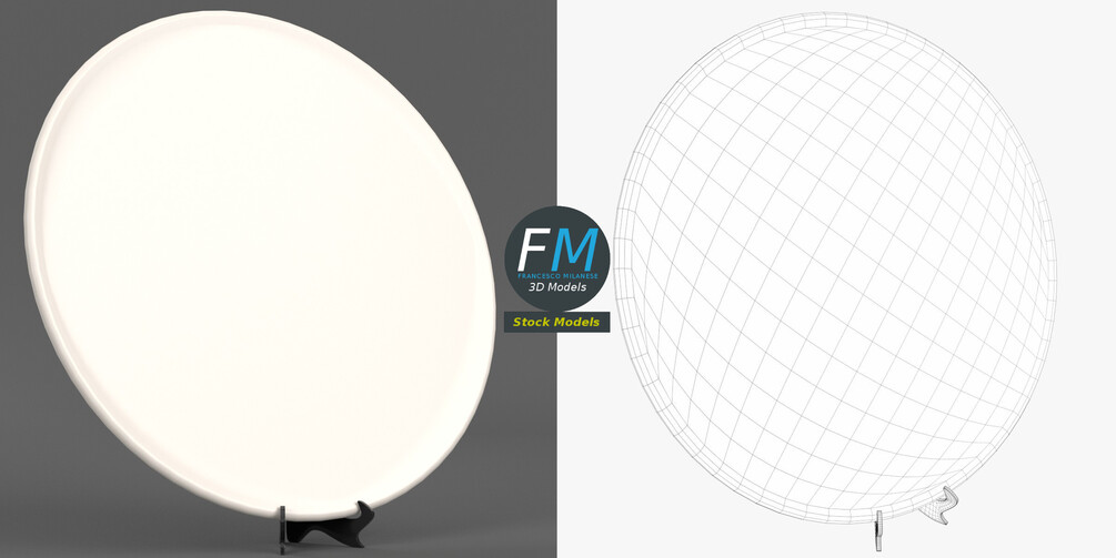 3D MODEL - Plate on holder stand for display