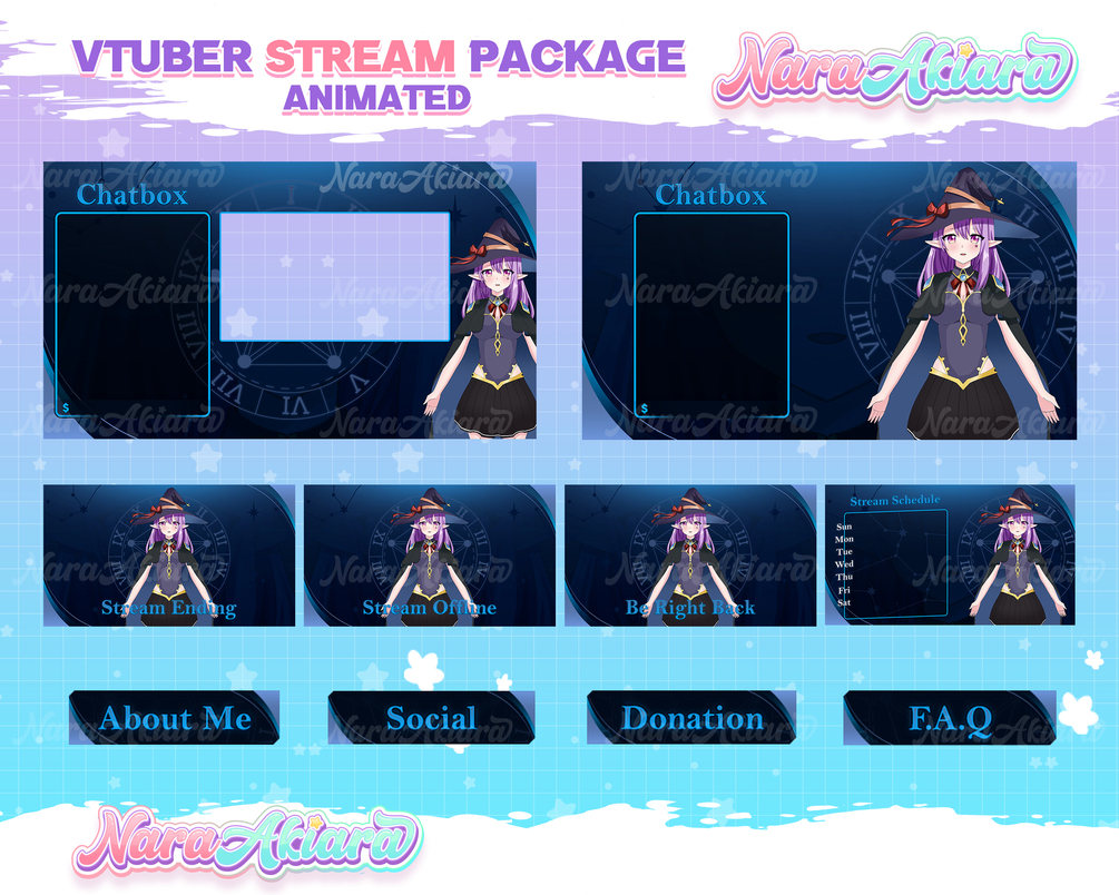 Transform Your Channel with the Overlay Witch Purple Hair Stream Package