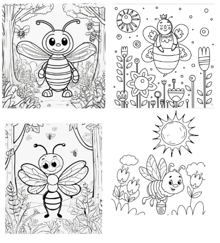 KIDS COLORING BOOK - EVERYTHING YOU CAN FIND IN THE BEE FOREST