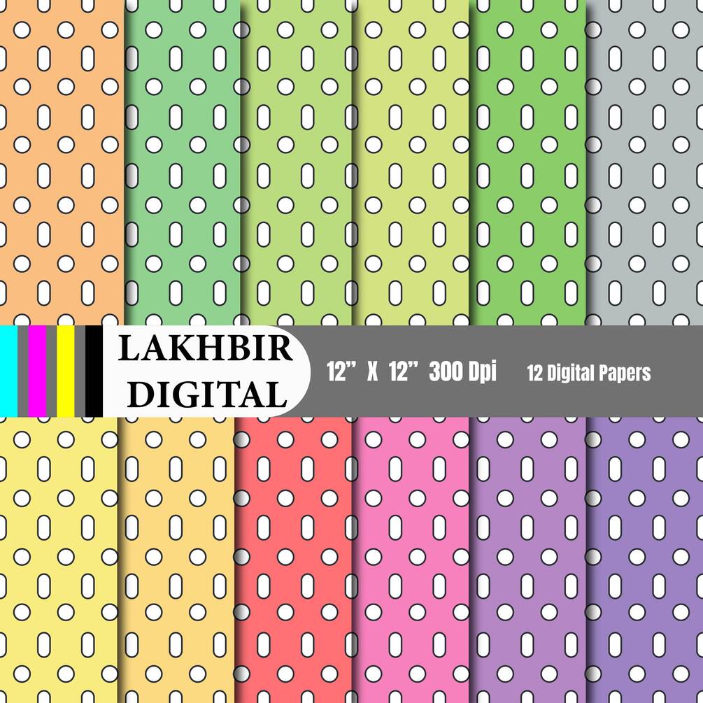 Pastel Polka Dots - seamless digital papers of 12 - 300 Dpi | LAKHBIR ...