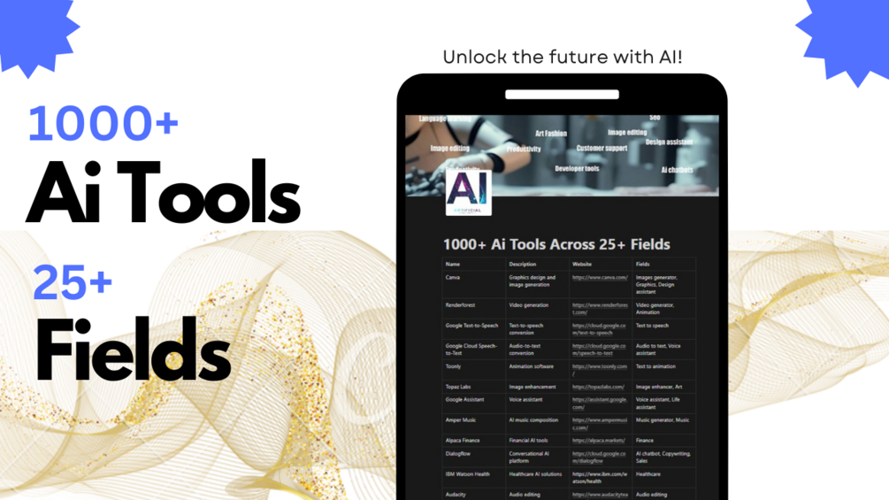 🚀 Unlock the Power of AI: 1000+ Tools Across 25+ Fields