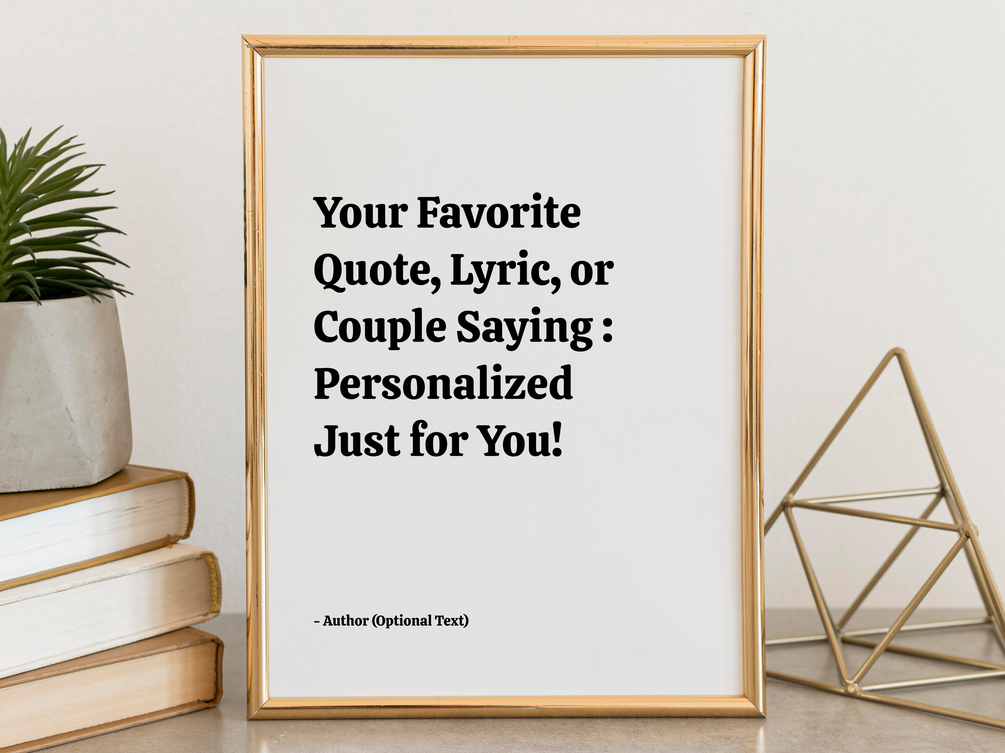 Personalized Quote Wall Art - Custom Typography Poster Gift - Add Your ...