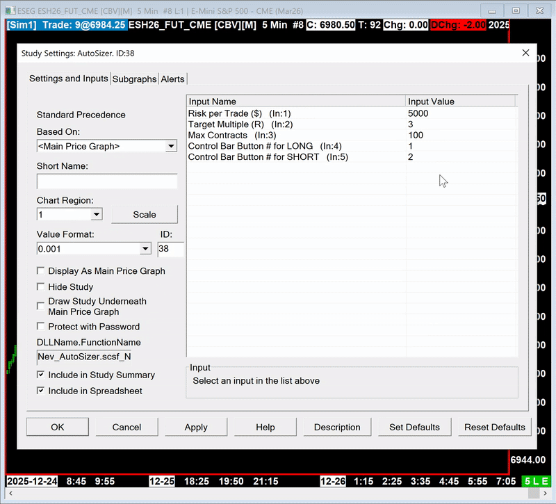 AutoSizer – R-Based Position Sizing Study for Sierra Chart