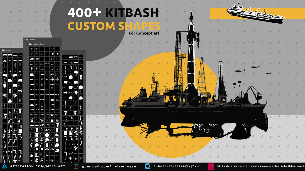 400+ Kitbash Custom Shapes