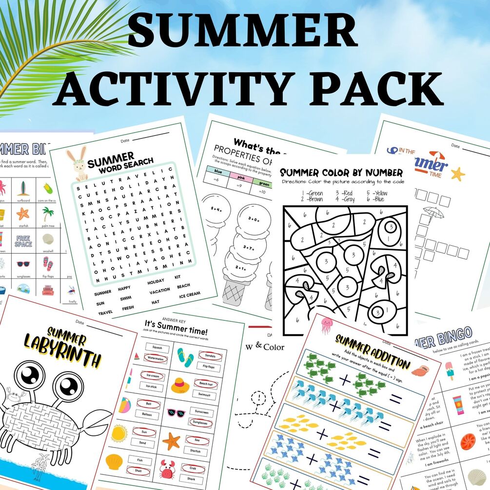 Summer Activities, Summer Printables, Summer Games, Summer Activity ...