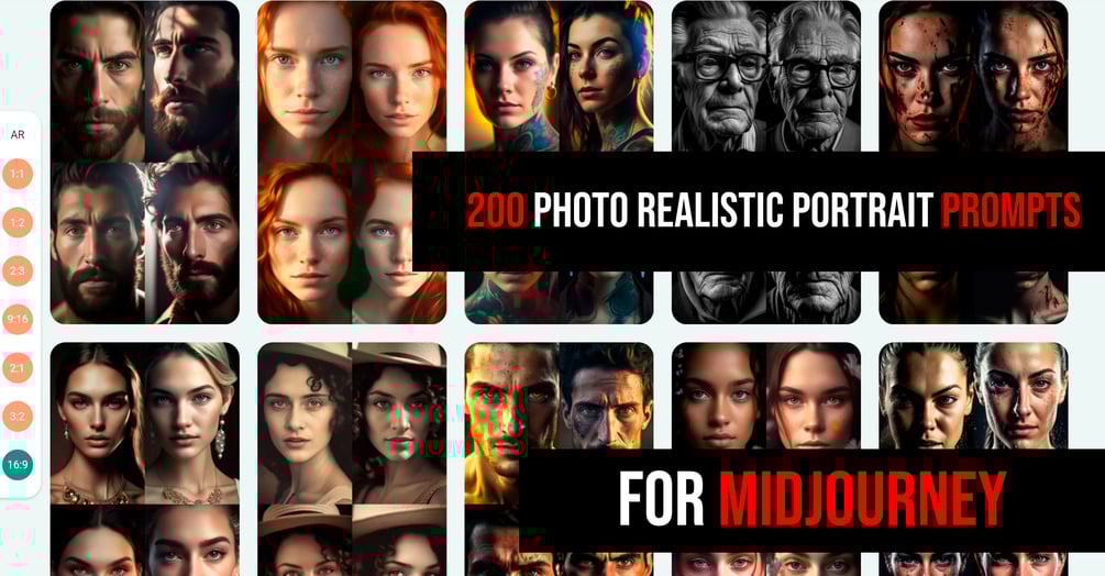 200 Photo portrait prompts for Midjourney