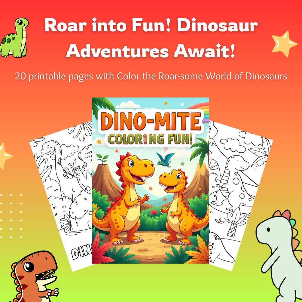 (CODEPETALCREATIVES) DINO-MITE Coloring Fun Book