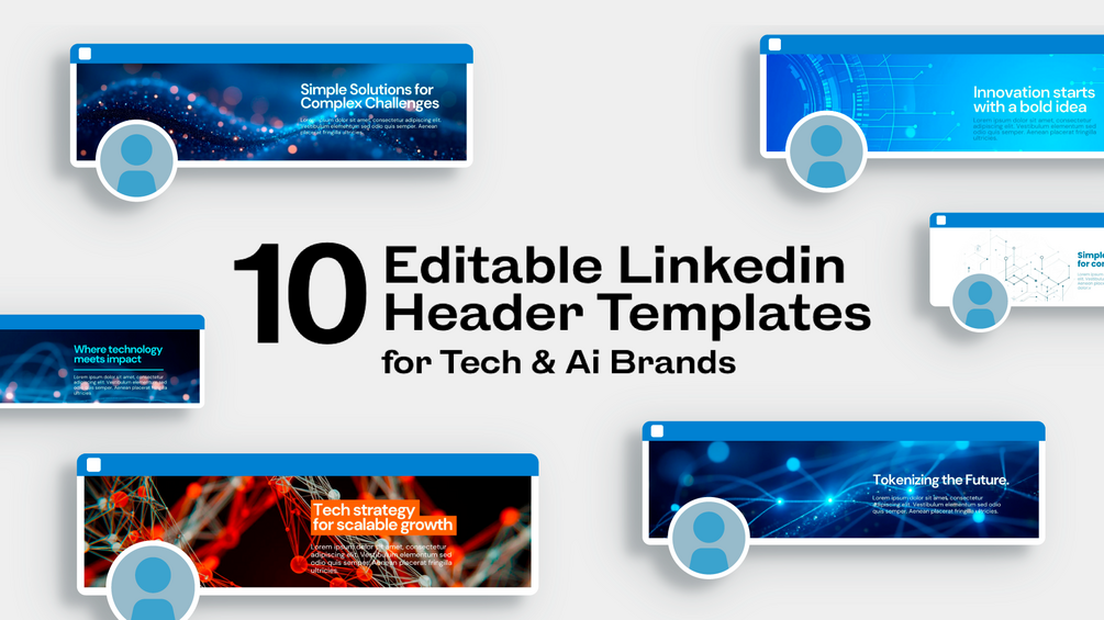 10 Editable LinkedIn Header Templates for Tech & AI Brands