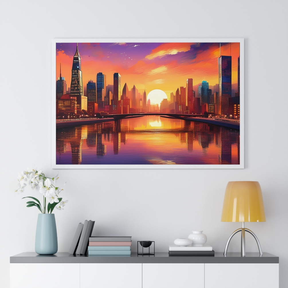 Golden Metropolis: Urban Elegance for Your TV Frame