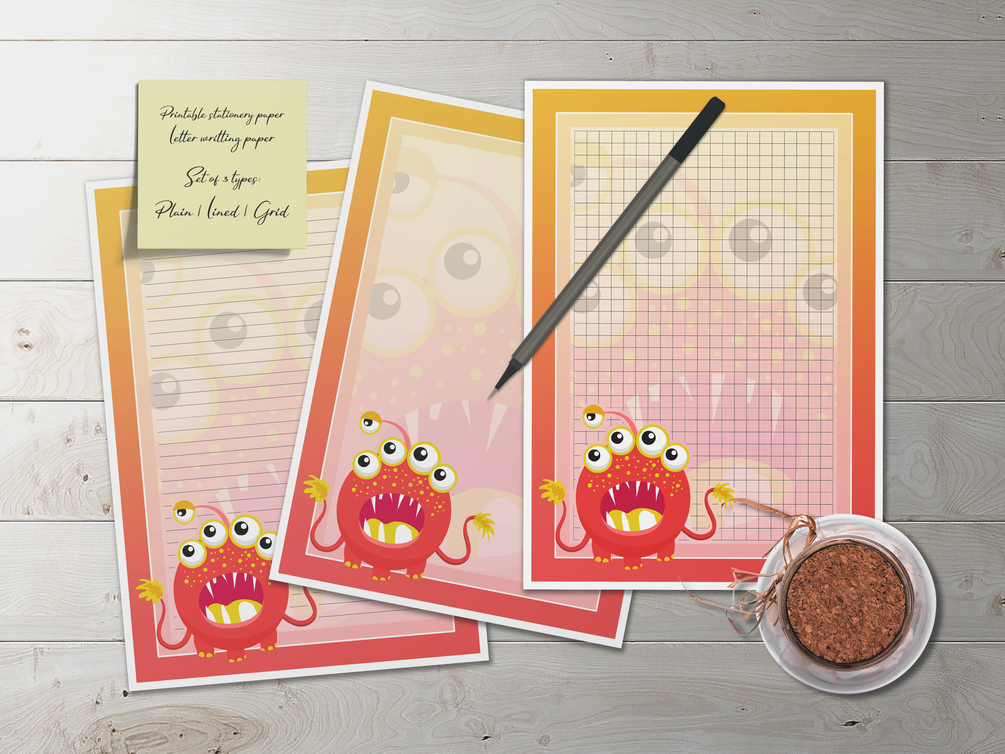 Lined, Grid, Plain Paper Colorful Printable Notebook Pages for Boys ...
