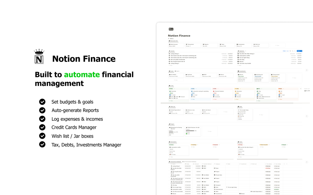 Finance Notion ( All-in-one )