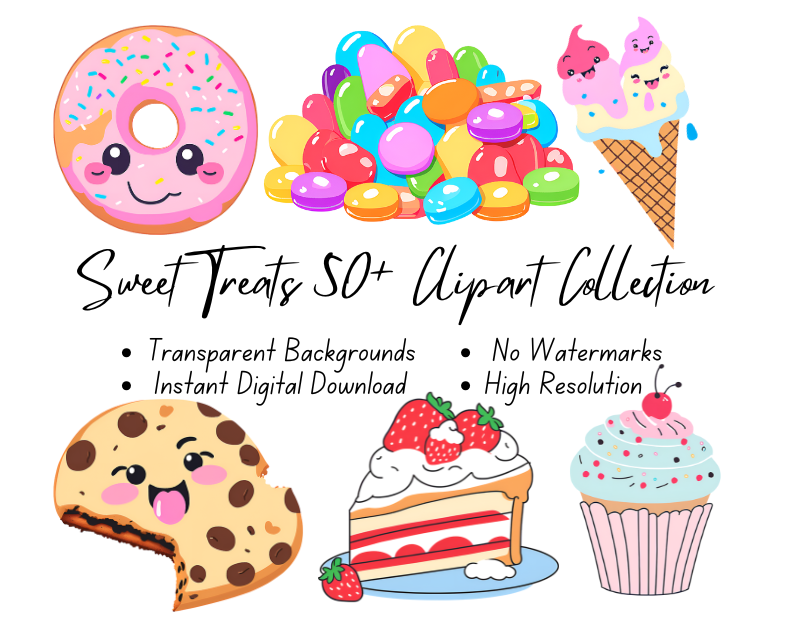 Sweet Treats 50+ Clipart Collection | High-Resolution Digital ...