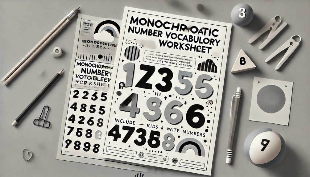 Monochromatic Number Vocabulary Worksheet | Fun & Engaging 6-Page ...