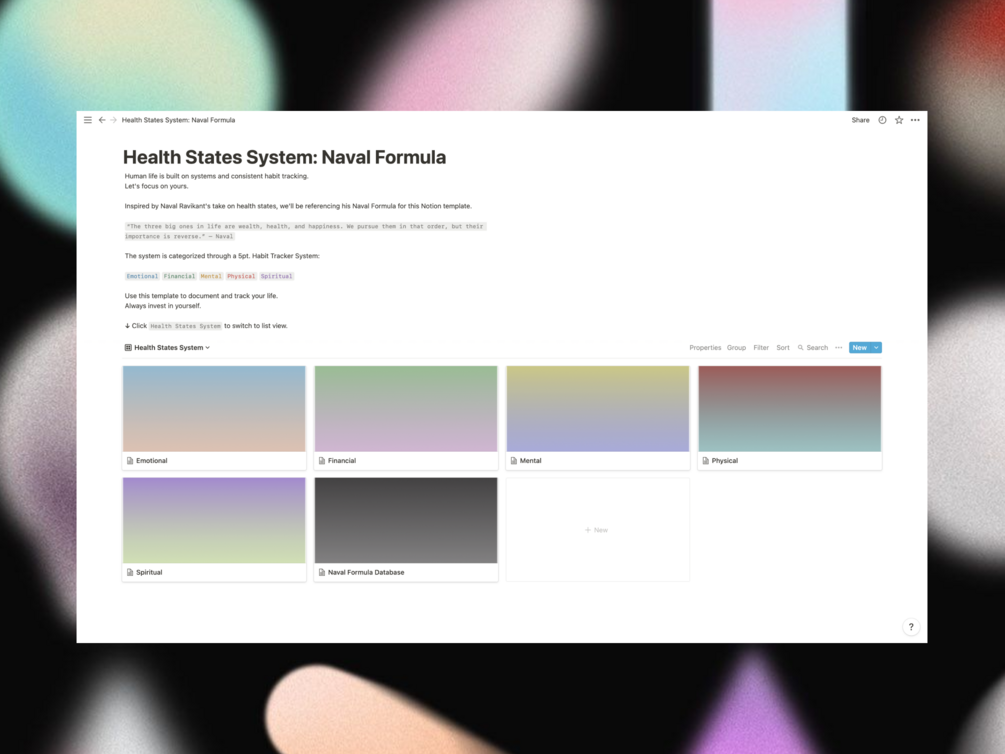 Health States System: Naval Formula
