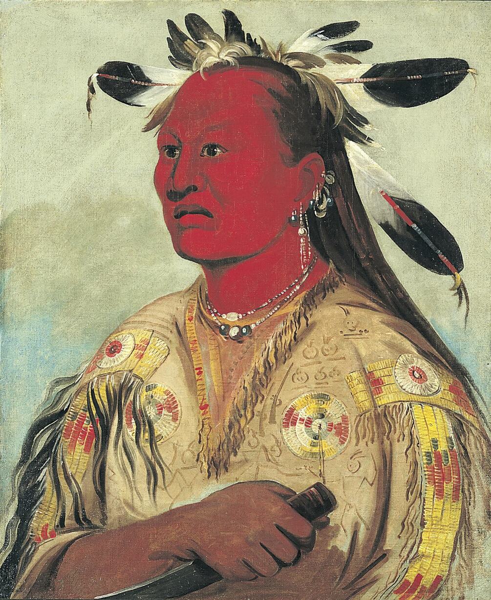 Stan-au-pat, Bloody Hand, Chief of the Tribe by George Catlin