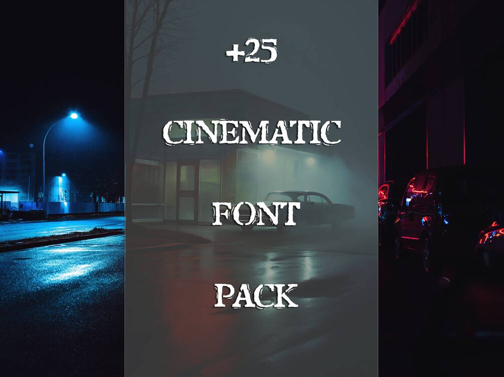 +25 cinematic font pack