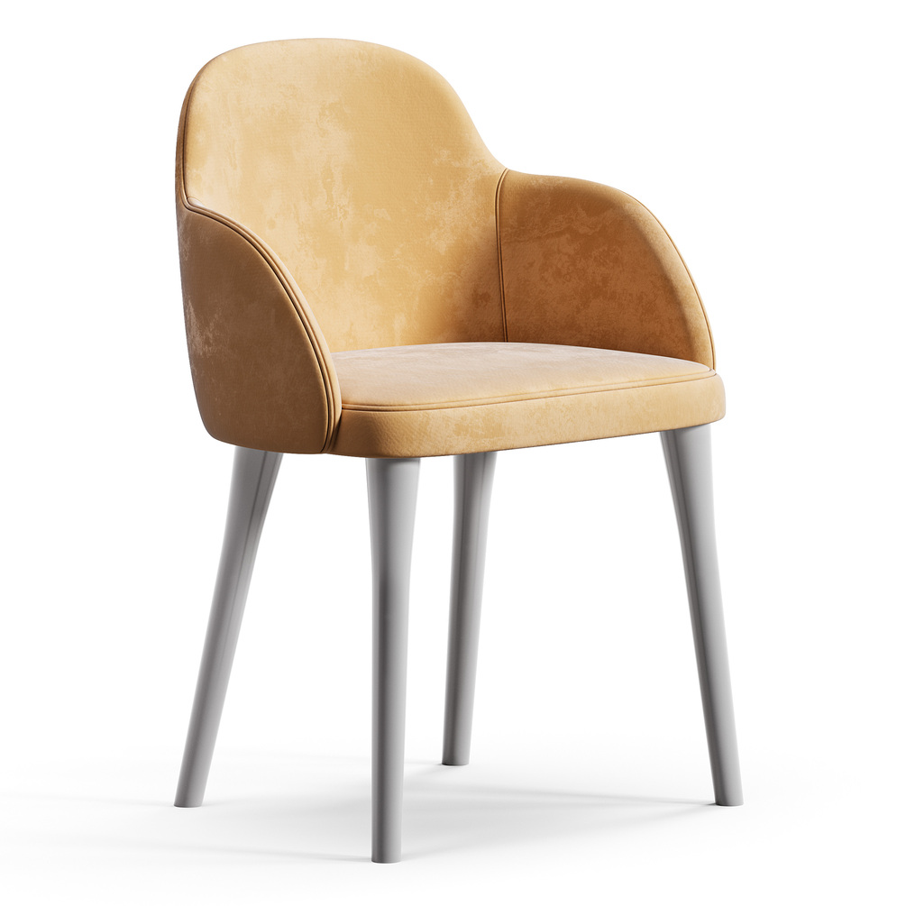 CB2 Giulia Grey Velvet Dining Armchair