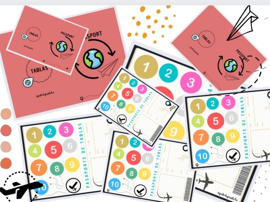 Pasaporte de tablas de multiplicar.