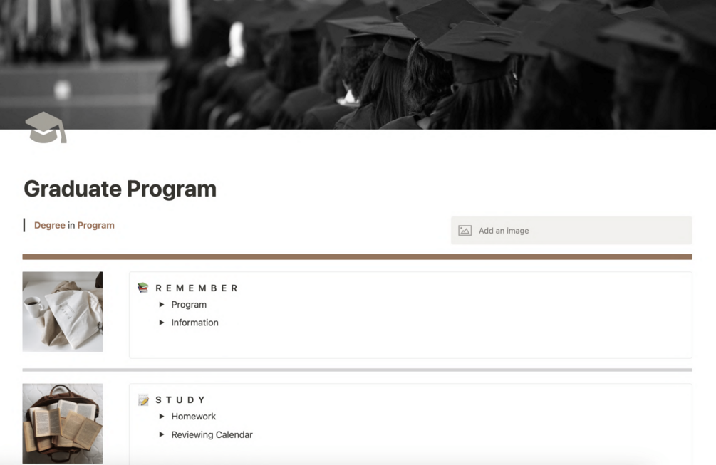 Notion University Dashboard