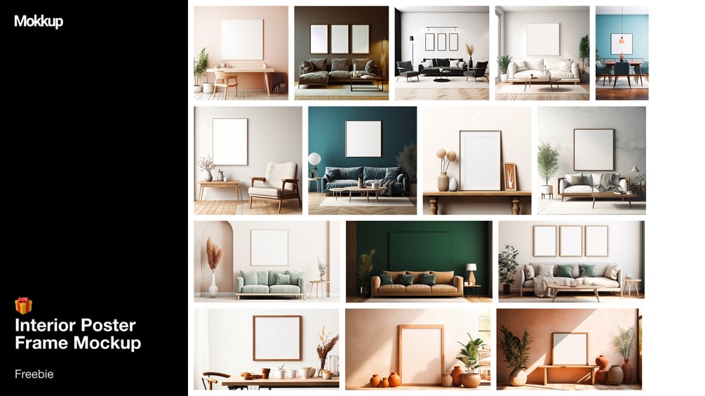 Freebie - Interior Poster Frame Mockups