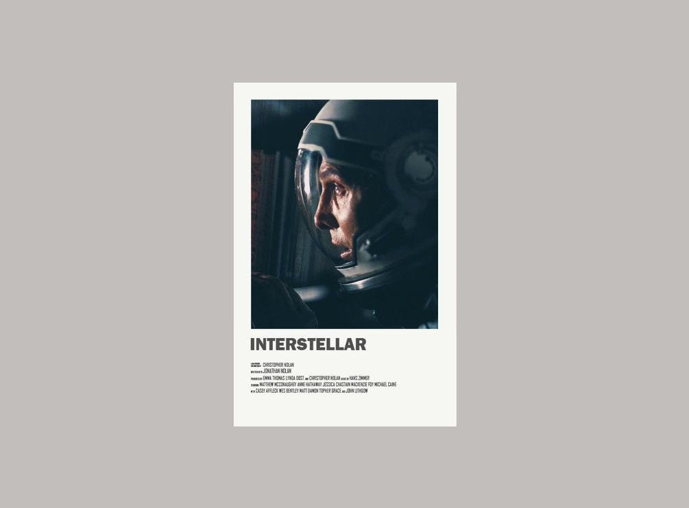 Minimalist Interstellar Poster Digital Copy