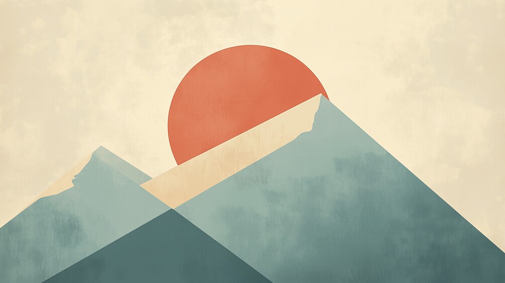 Zen Mountain – High-Resolution 16:9 Digital Wallpaper