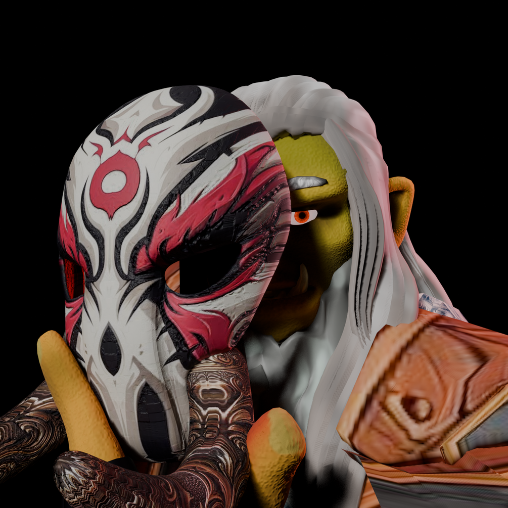 stylized 3d rigged character blender model -orc- warcraft style