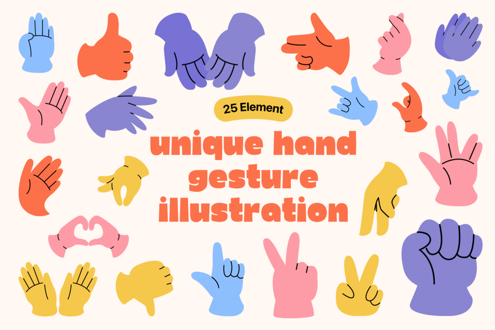 Unique Hand Gesture Illustration