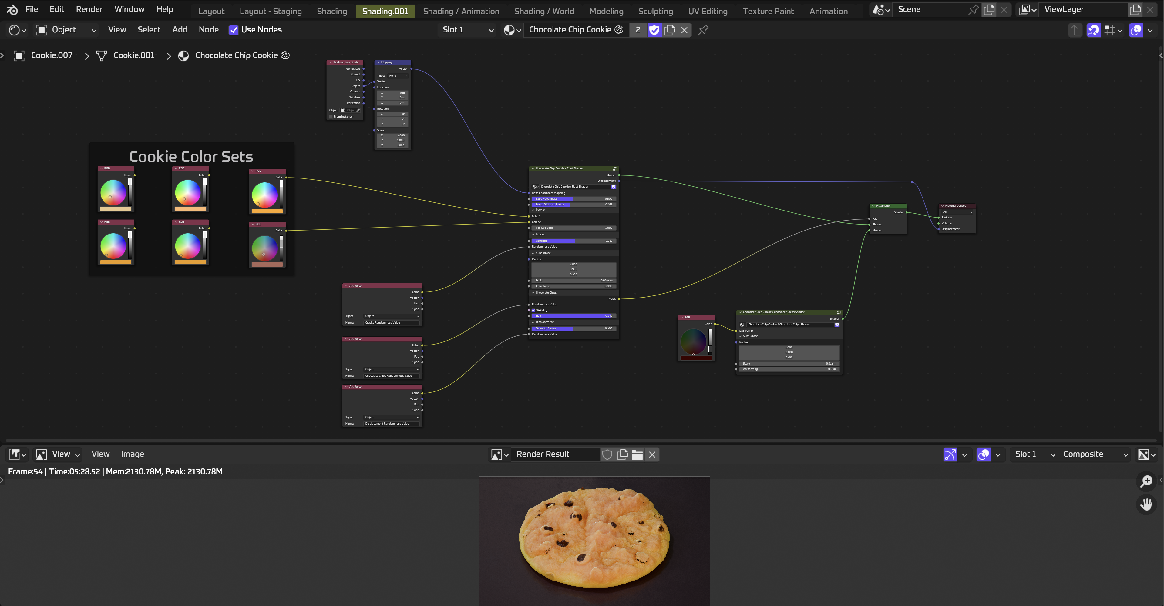 Blender Procedural Chocolate Chip Cookie 🍪