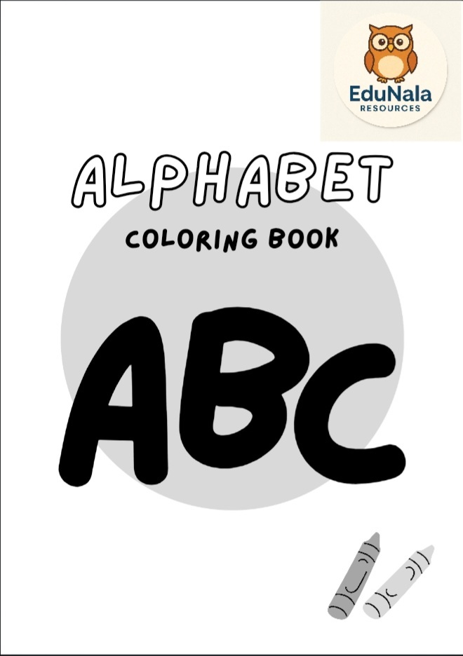 🎨 White Minimalist Alphabet Coloring Book – Kindergarten Edition