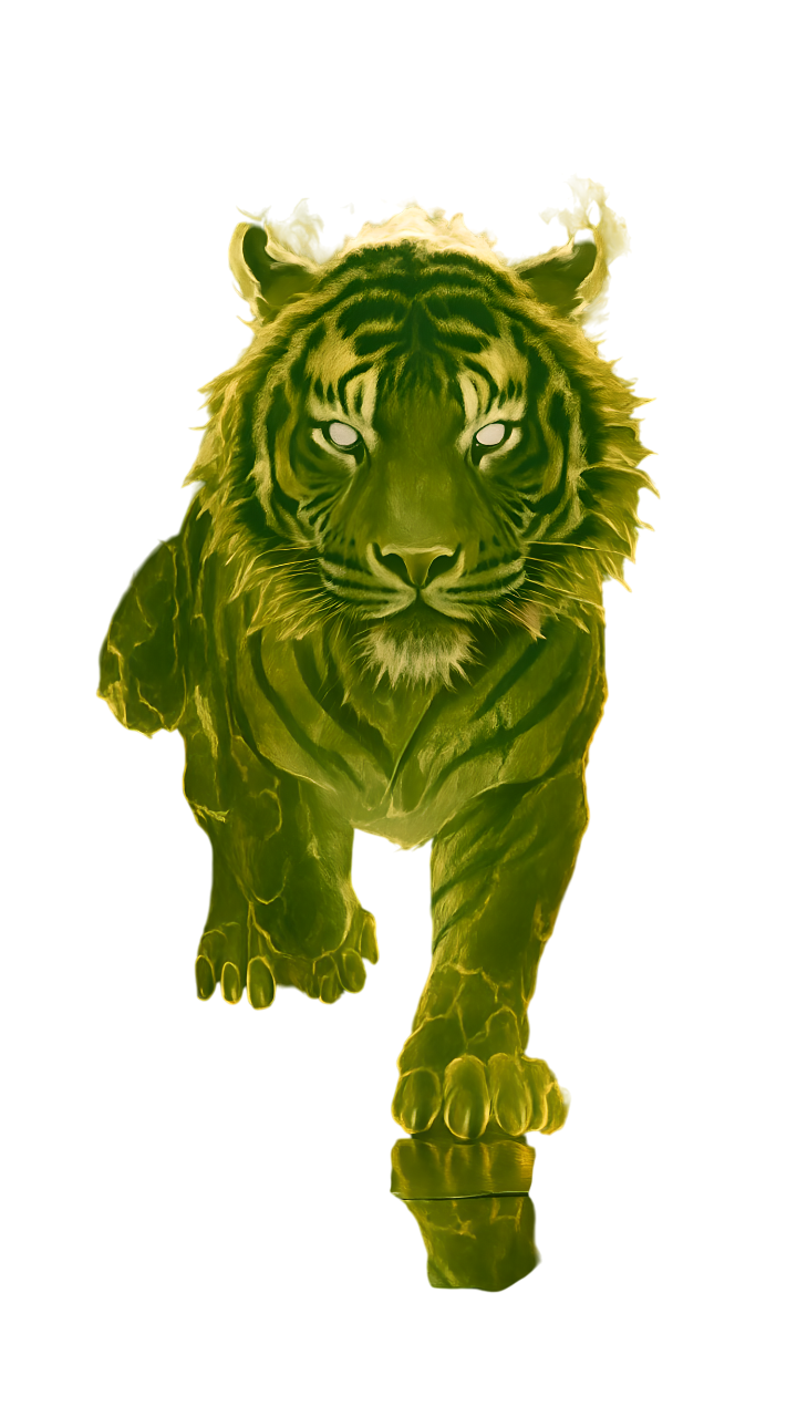 "Majestic Green Tiger PNG – High-Resolution Digital Art for Creative ...