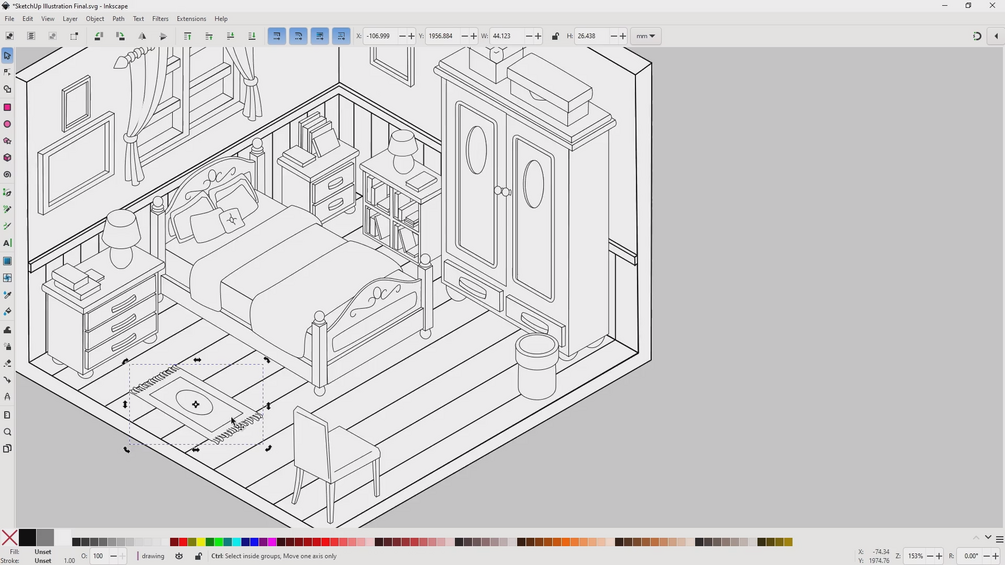 Isometric Art with SketchUp and Inkscape