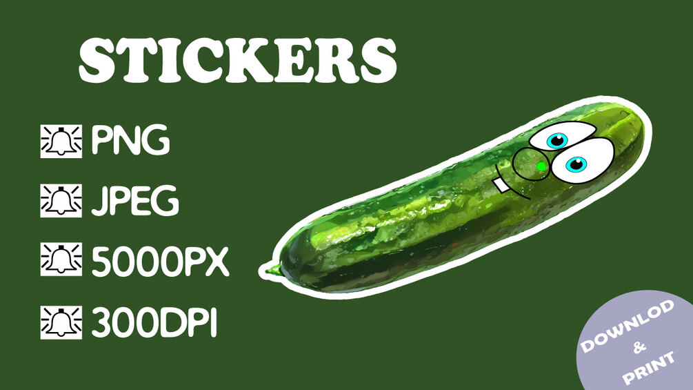 Introducing our vibrant and high-quality Cucumber Stickers
