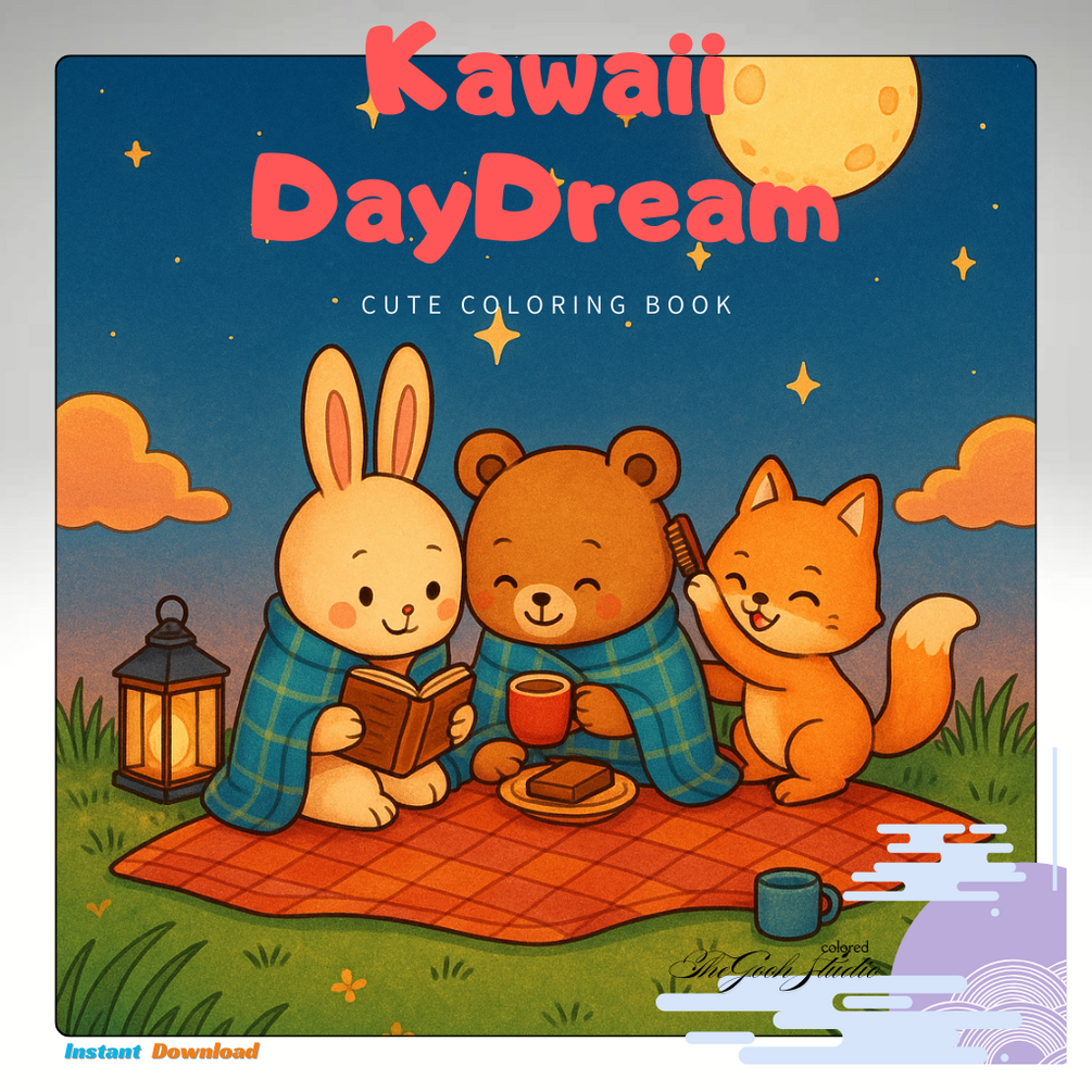 Kawaii DayDream: 50+ Cute & Whimsical Coloring Pages for Kids, Teens ...