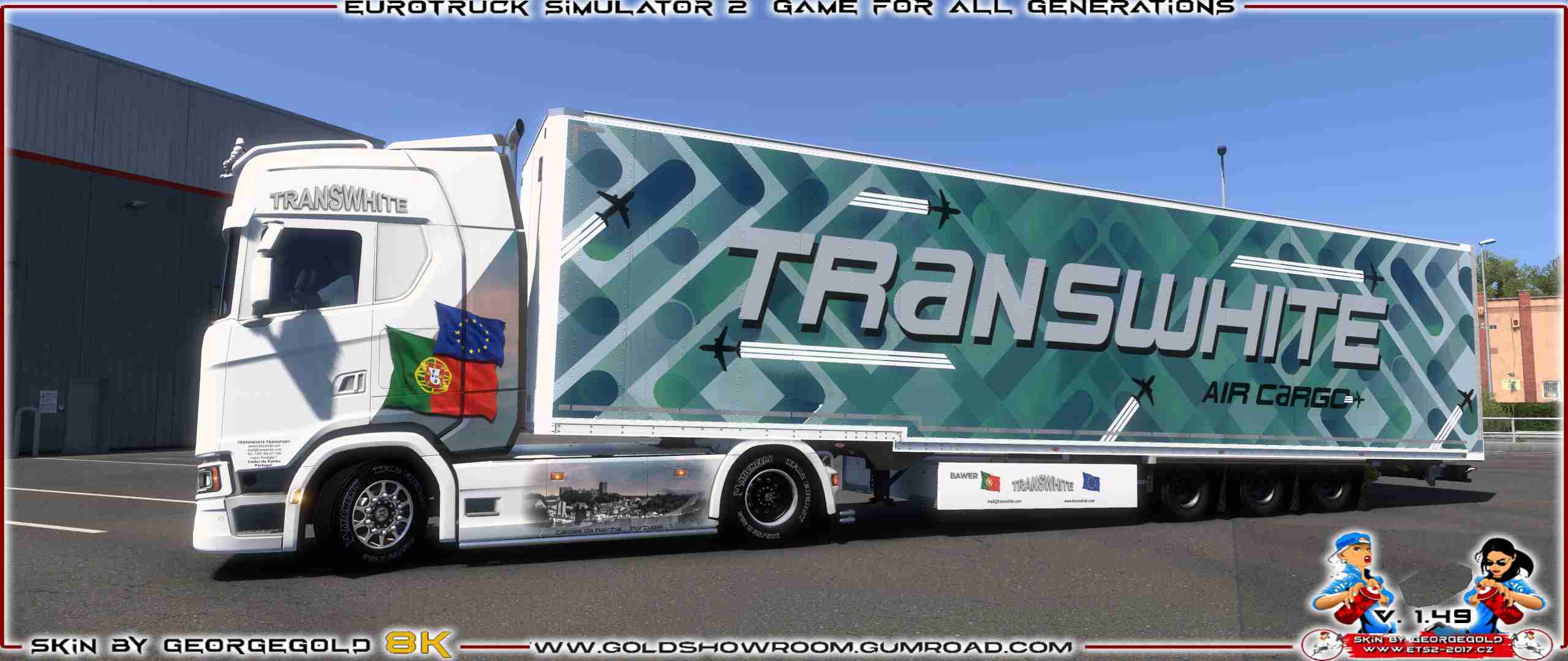 ETS 2 Skin Combo Scania S NG Transwhite 1+2