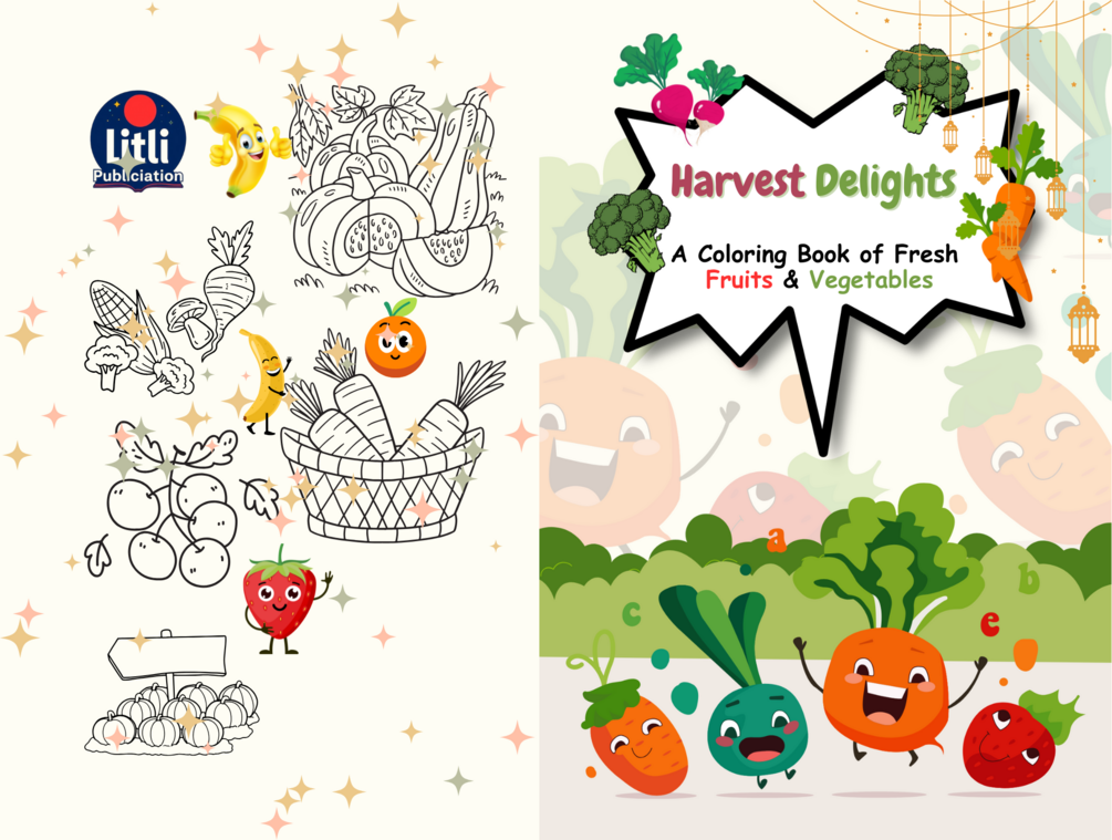 Harvest Delights : A Coloring Book of Fresh Fruits and Vegetables