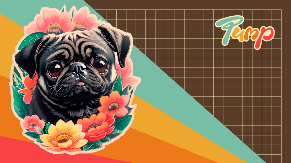 black pug sticker v2