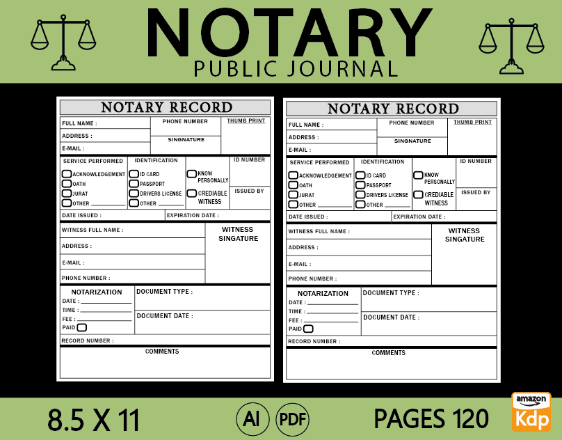 Notary Public Journal - Kdp Interior