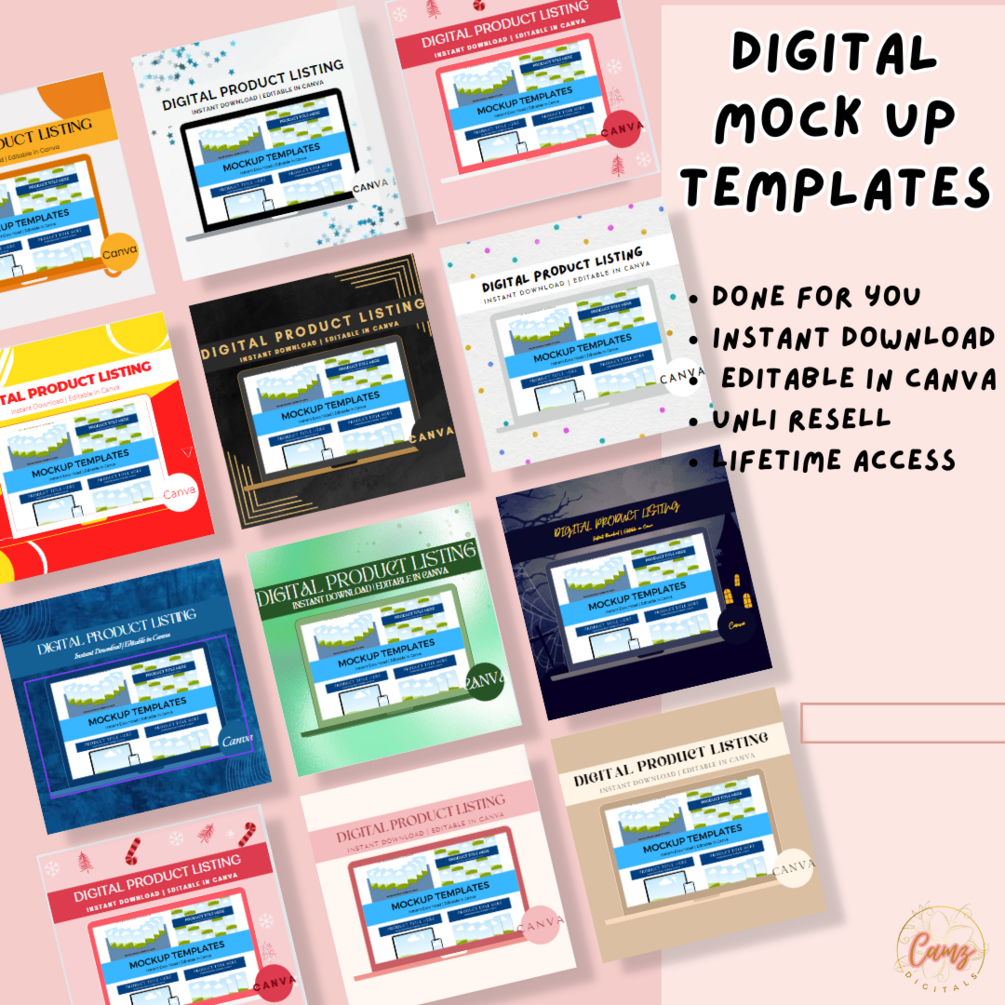1000++ Pages Mock Up Templates with 15 Design Themes | Canva Editable ...