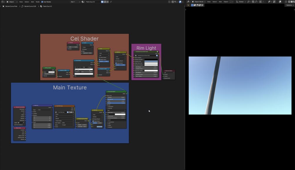 RimLight Shader NodeGroup (A Utility Pole example)