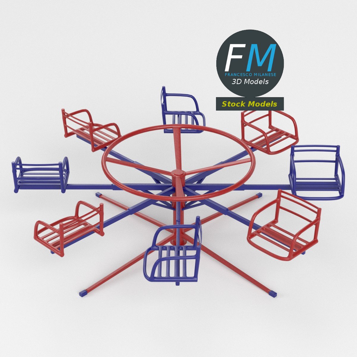 3D MODEL - Vintage playground merry-go-round 2