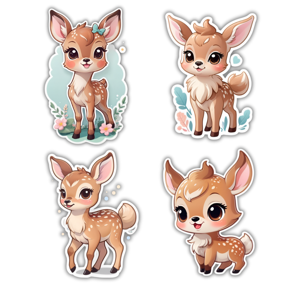 Adorable Woodland Cuties | Cute Fawn Stickers Pack