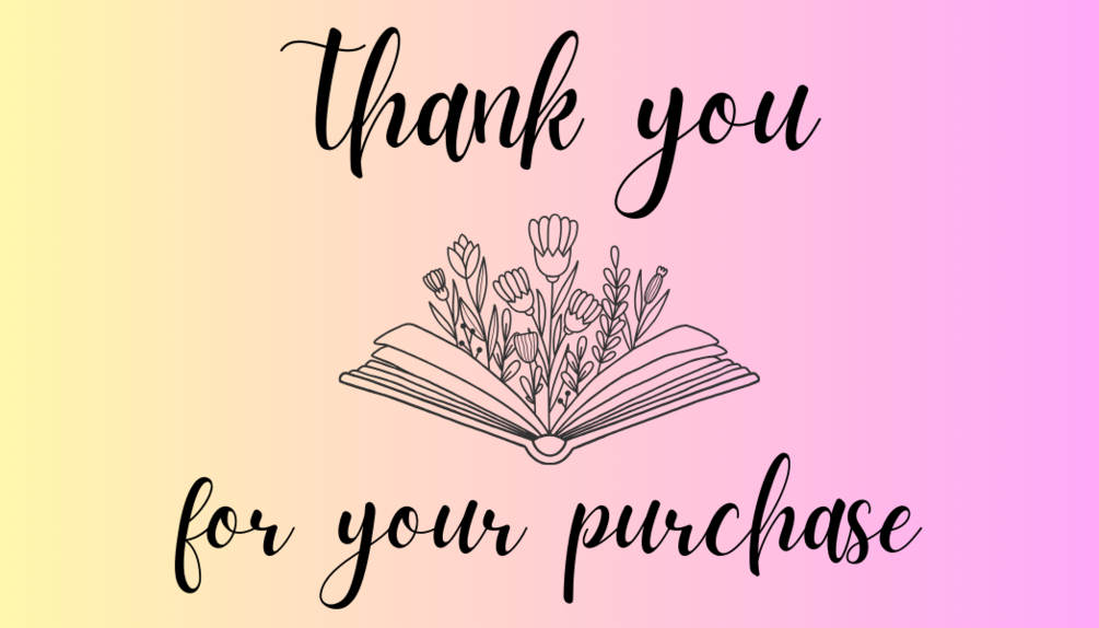 Thank you card and sticker with flower book. Perfect for selling on ...