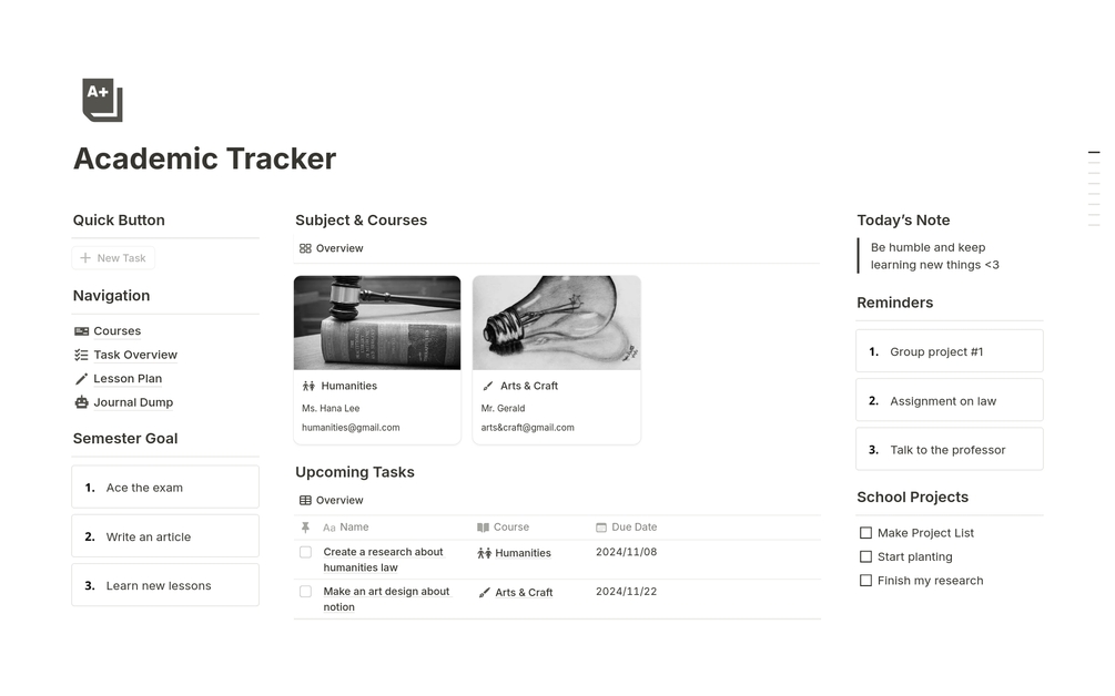 Academic tracker