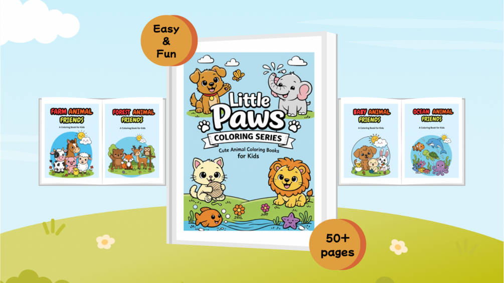 Little Paws Coloring Series – Cute Animal Coloring Books for Kids (Ages ...