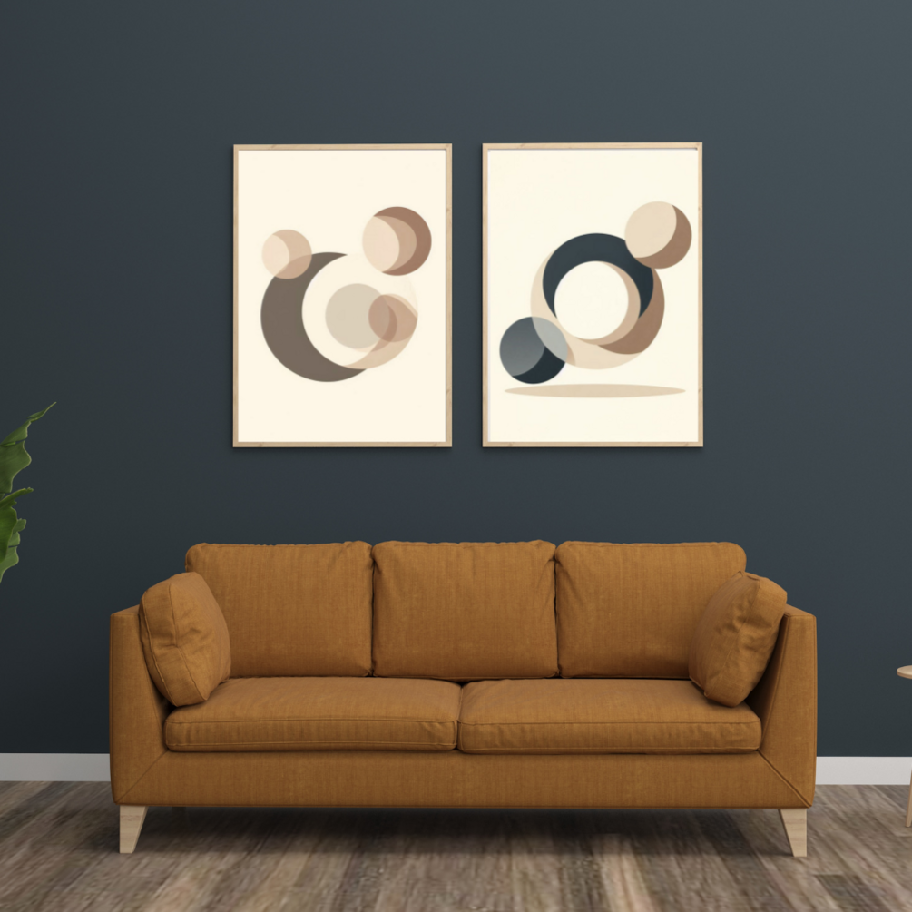 Eclipse in Beige – Moon Phase Inspired Minimalist Wall Art | Digital Download