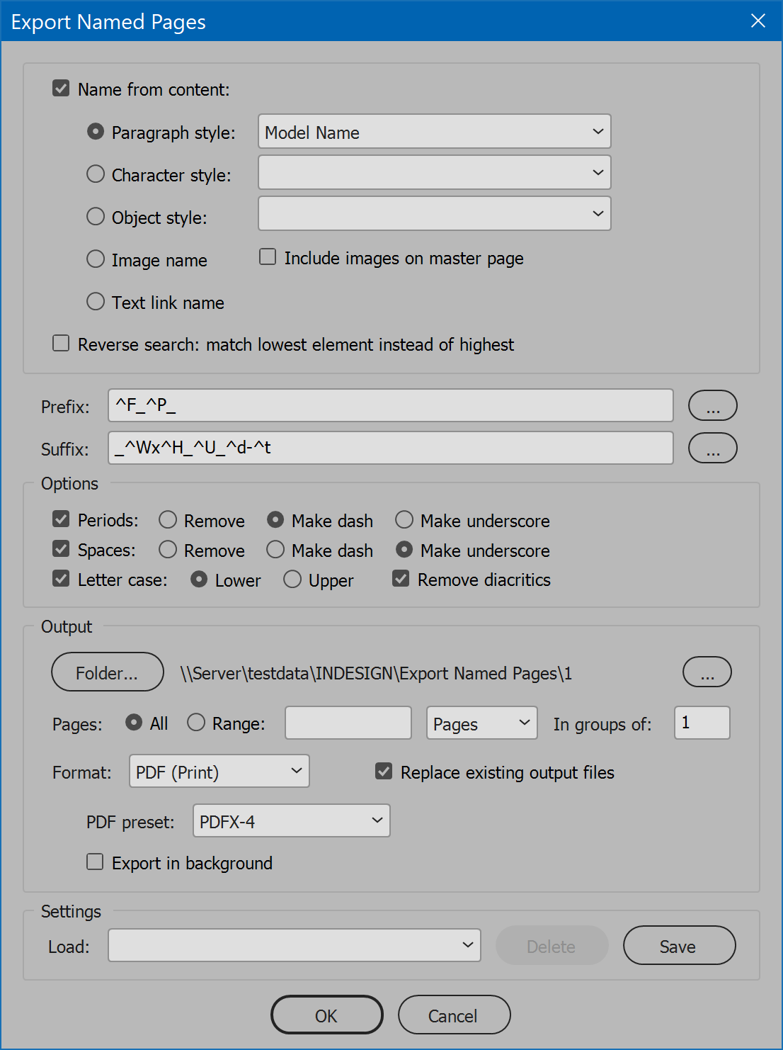 Indesign Script Export Named Pages