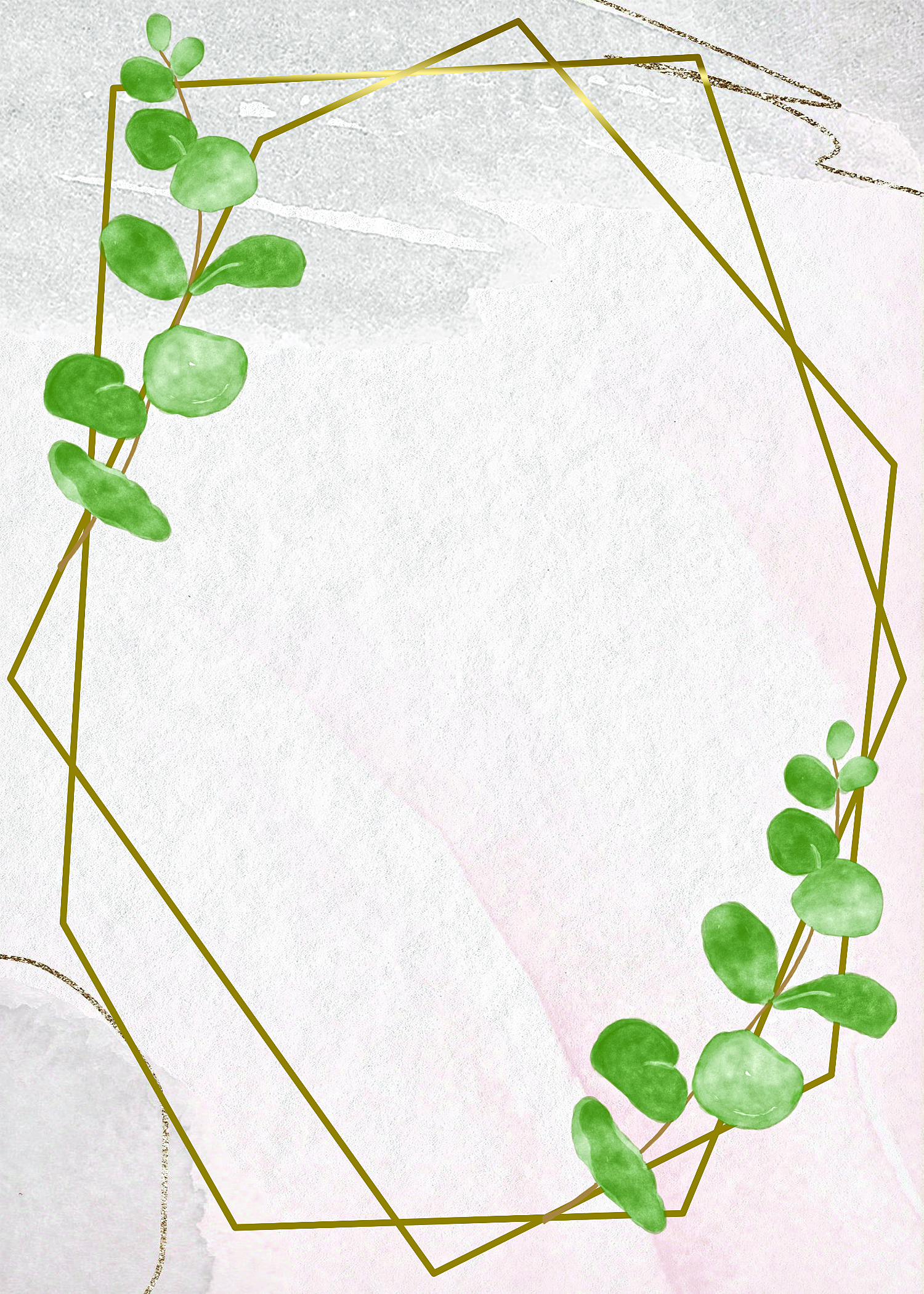 Watercolor Greenery Cards Templates CMYK