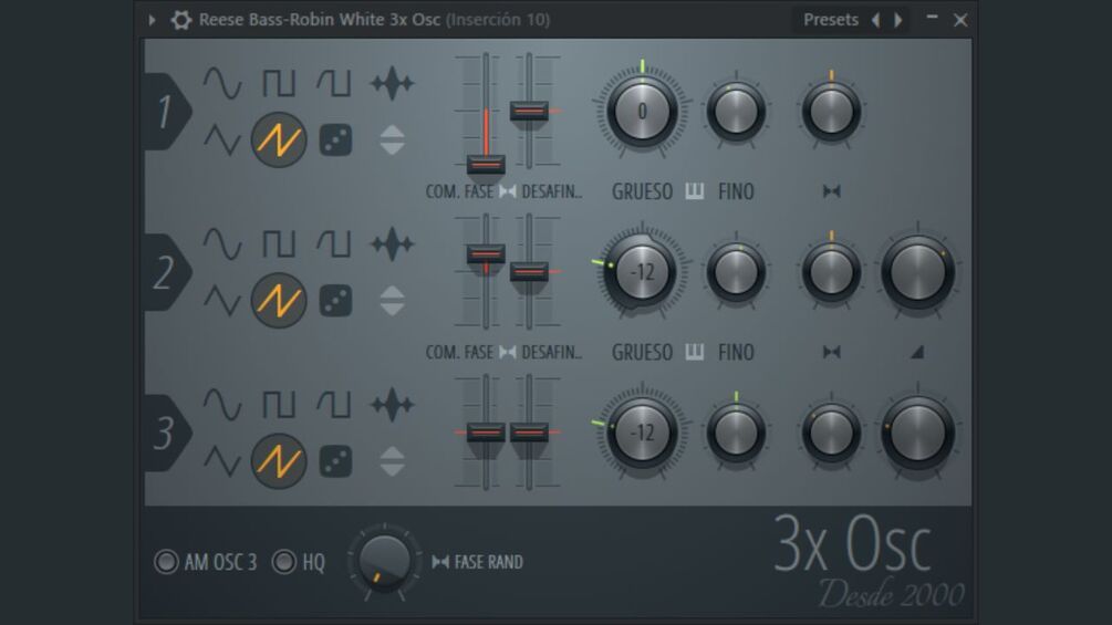 Presets Reese Bass-Robin White 3x Osc Fl Studio